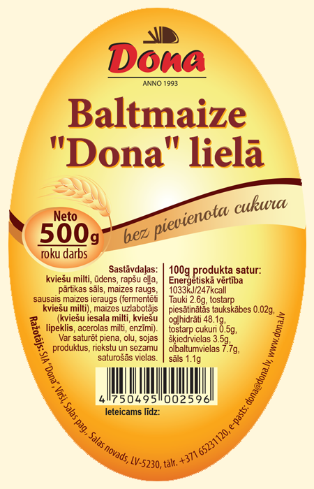 Katalogs - Maiznīca "Dona"